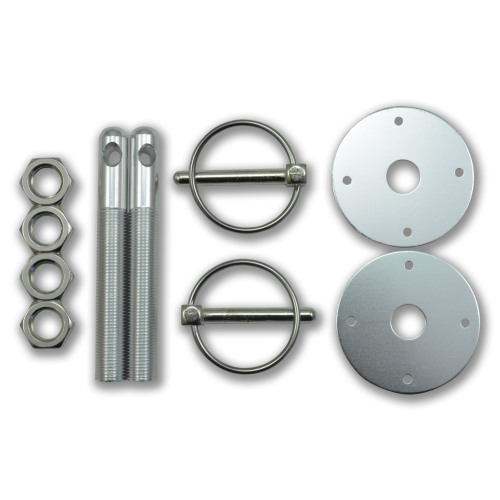 ALUMINUM HOOD PIN KIT, POLISHED - Carolina Racing Supply