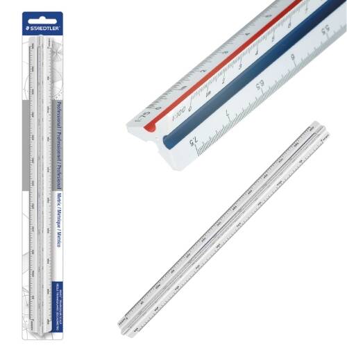 Staedtler Triangular Scale 12" Pro Metric Mech. Eng., Architect - Delta Art