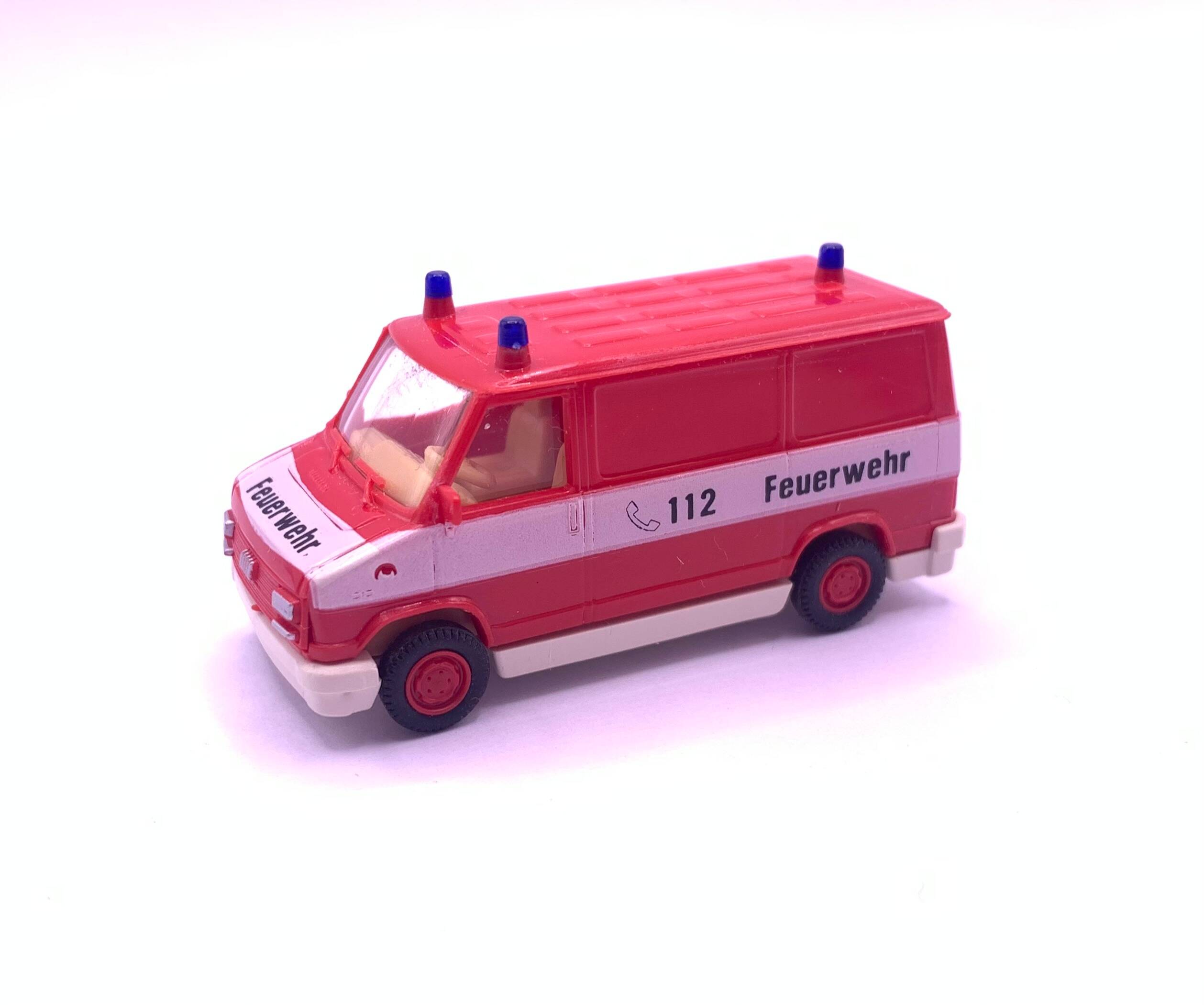 Fiat Ducato Fire Van - Praline 1:87 Plastic Diecast - no box ...
