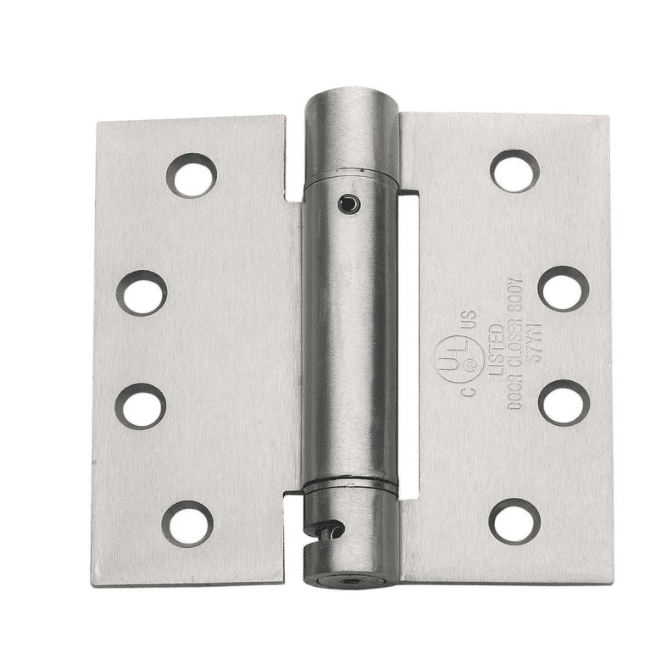 4 in. x 4 in. Satin Nickel Full Mortise Squared Spring Hinge With Non ...