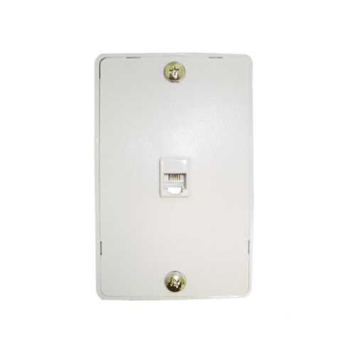 White Plastic Telephone Jack 4C - Transglobal Systems of Canada Inc.